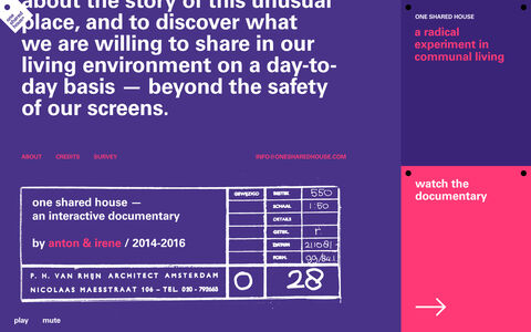 One Shared House — SOTD: 04.04.17 | Best Website Gallery