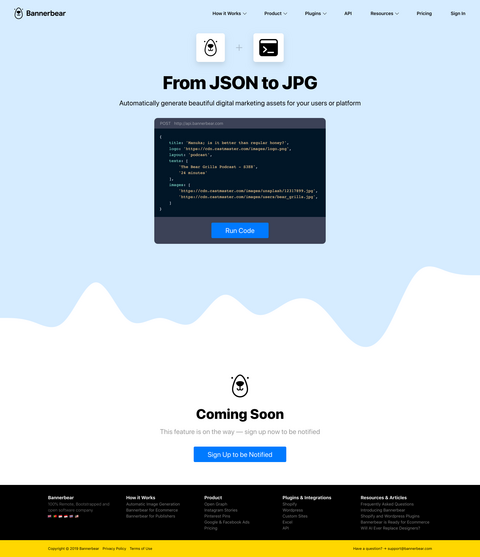 Bannerbear — SOTD: 20.01.20 | Best Website Gallery