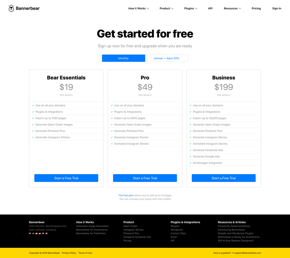 Bannerbear — SOTD: 20.01.20 | Best Website Gallery