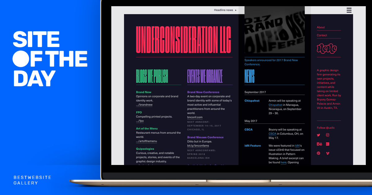 Under Consideration — SOTD: 02.08.17 | Best Website Gallery